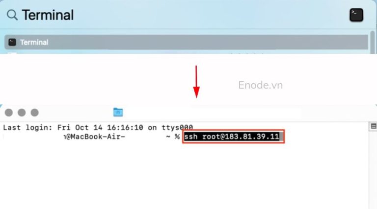 Đăng nhập VPS trên MacOS - Enode